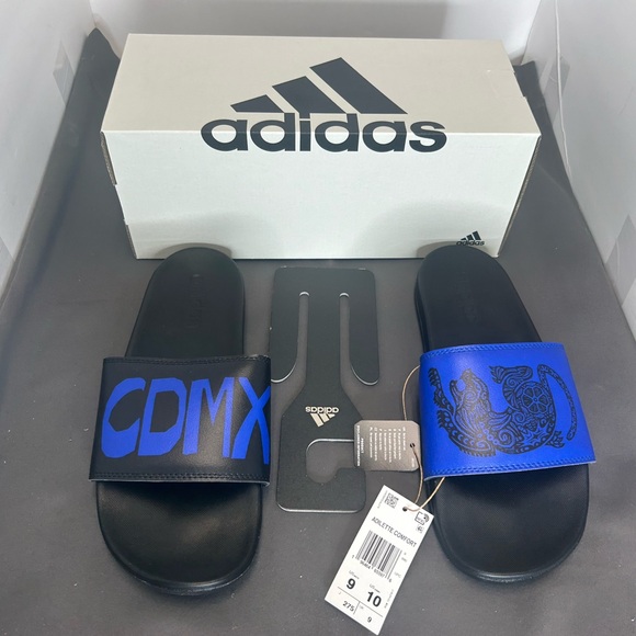 adidas | Shoes | Adidas Mens Adilette Comfort Blue Pool Slides Shoes ...